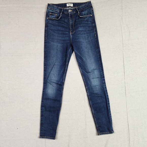Zara | Jeans | Zara Jeans Womens 6 Blue Trafaluc Denim Collection Skinny Mid Rise Stretch 26x27 ...